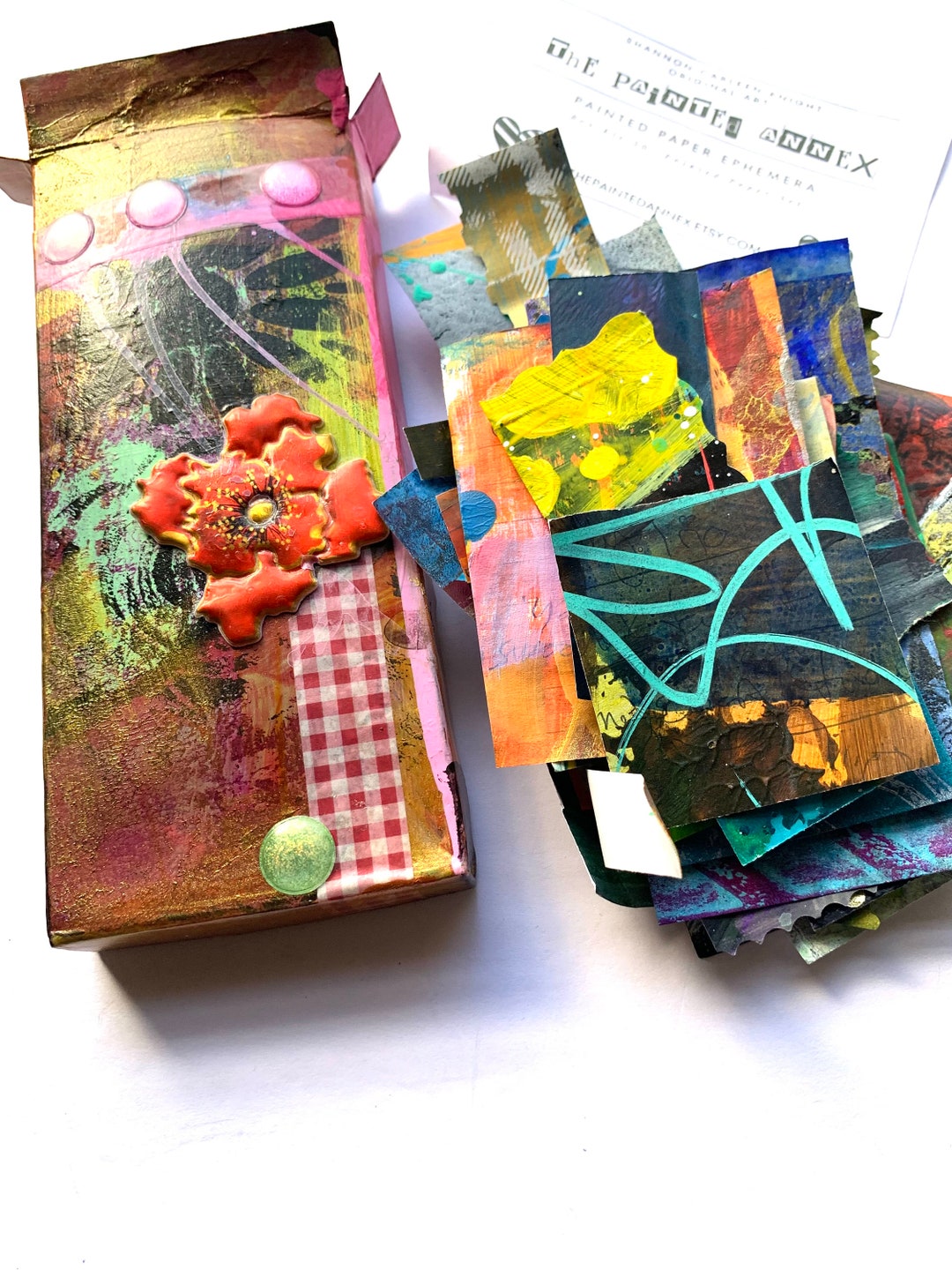 Painted Recycled Box Kit-painted Paper Ephemera-30 Pieces Variety Pack ...