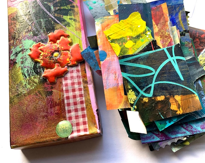 Painted Recycled Box Kit-painted Paper Ephemera-30+ Pieces Variety Pack ...