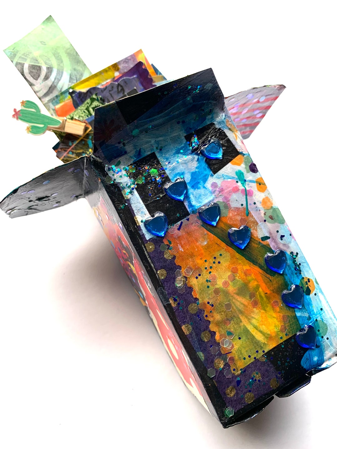 Painted Recycled Box Kit-painted Paper Ephemera-30 Tiny Piece Variety ...