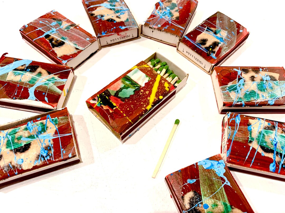 Hand Painted Tiny Matchbox-penny Matches Inside Tiny, Hand Painted ...