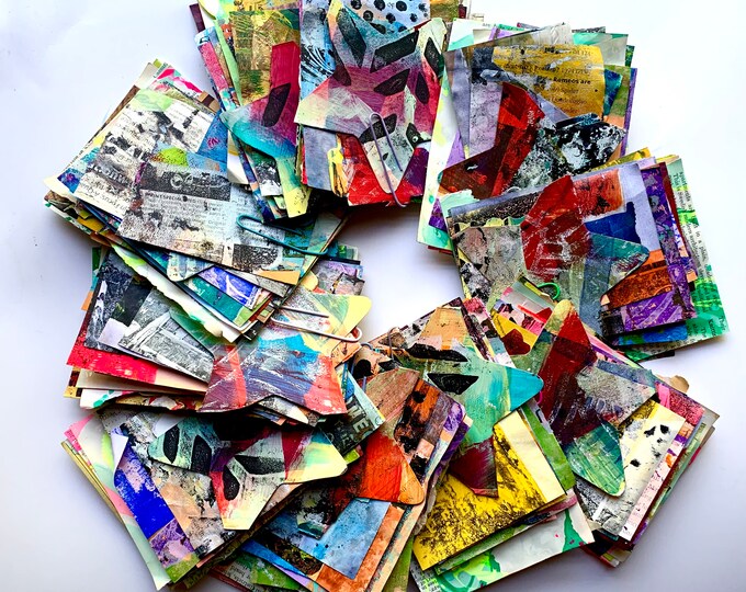 Painted Paper Ephemera-limited Edition 25pc Bundle-abstract, Grunge ...