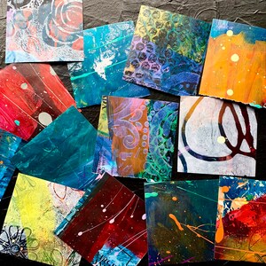 Grunge, Color Splash Squares-painted Paper Ephemera-13 Piece Variety ...