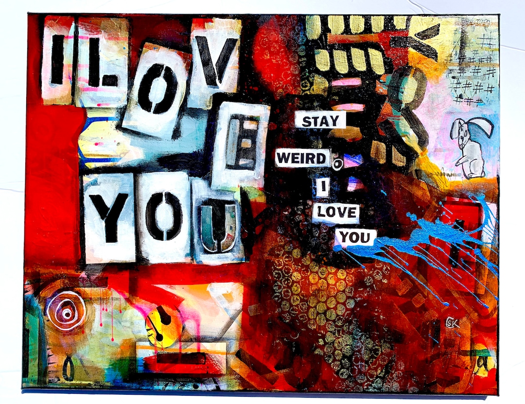 Original Art-painted Poem Collaboration-acrylic, Mixed Media Painting ...