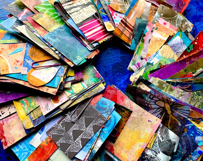 Paper Scrap for Craft Projects Random Swatch Collection of Seeded and ...