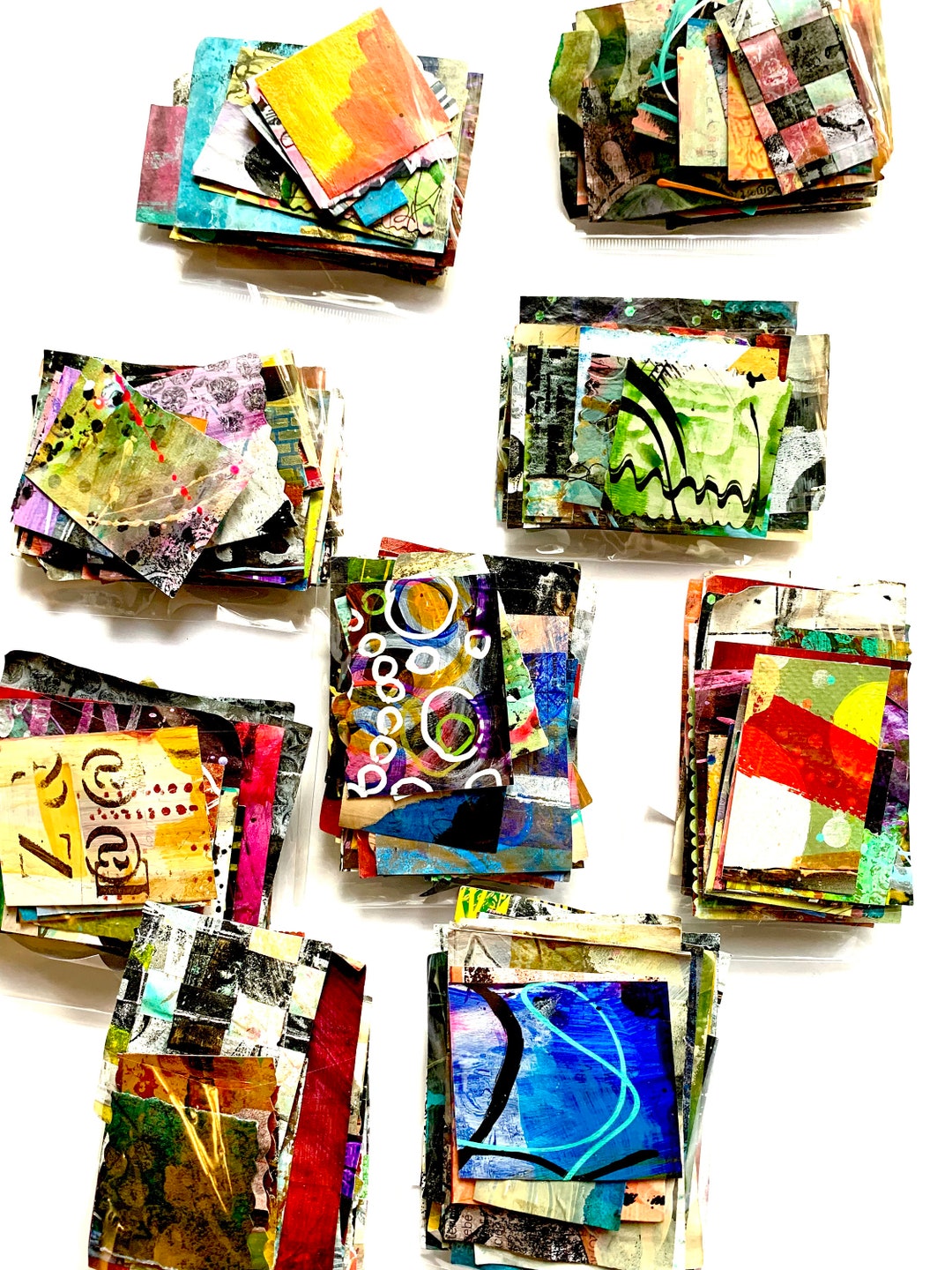 40 Mini Mystery-hand Painted Paper Ephemera-hand Painted, Mixed Media ...