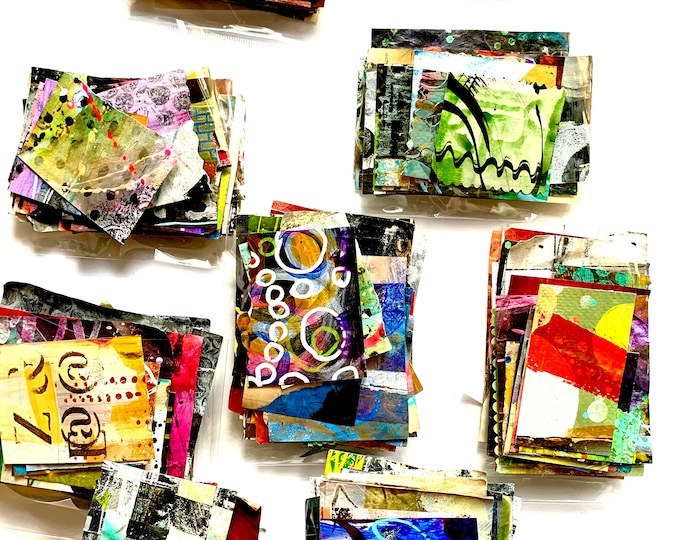 40+ Mini Mystery-hand Painted Paper Ephemera-hand Painted, Mixed Media ...