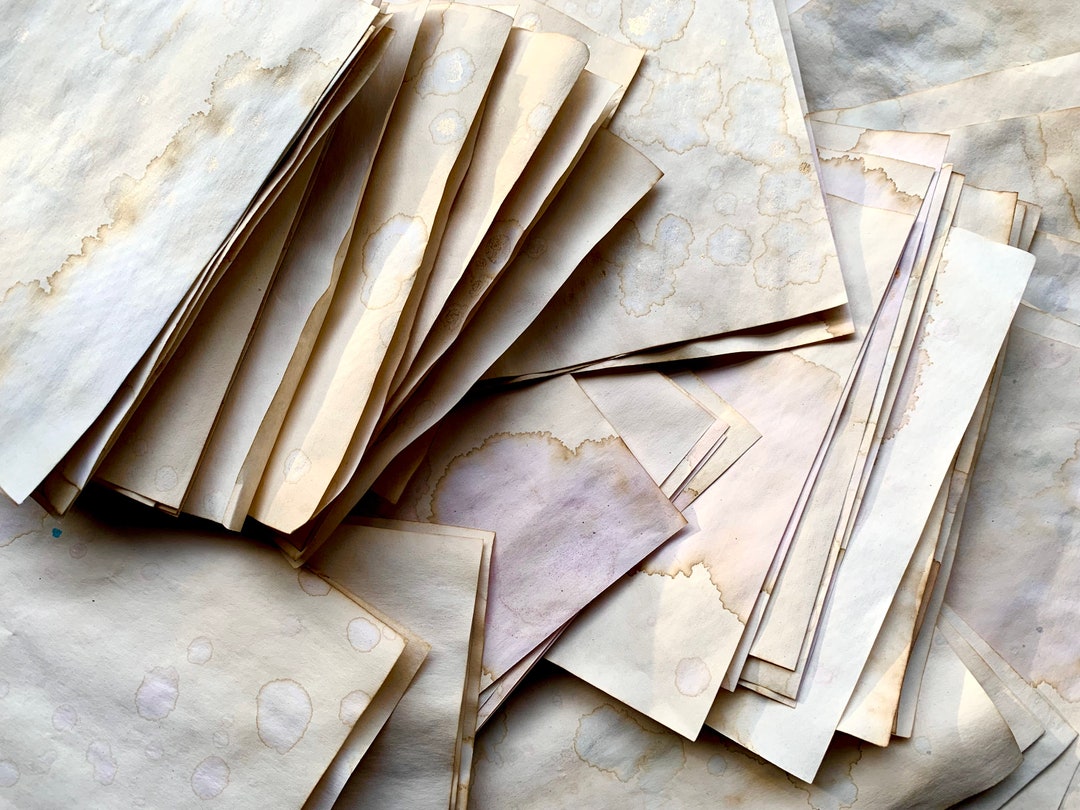 Coffee Stained, Pearlescent Splatter Papers-painted Paper Ephemera-7 ...