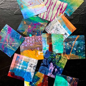 Grunge, Color Splash Squares-painted Paper Ephemera-13 Piece Variety ...