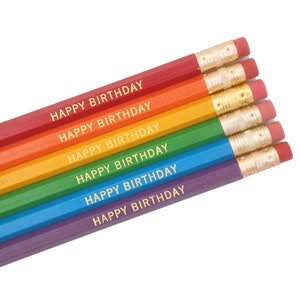 Birthday Pencils - Party Favors - Goody Bag, Engraved Pencils, Stamped ...
