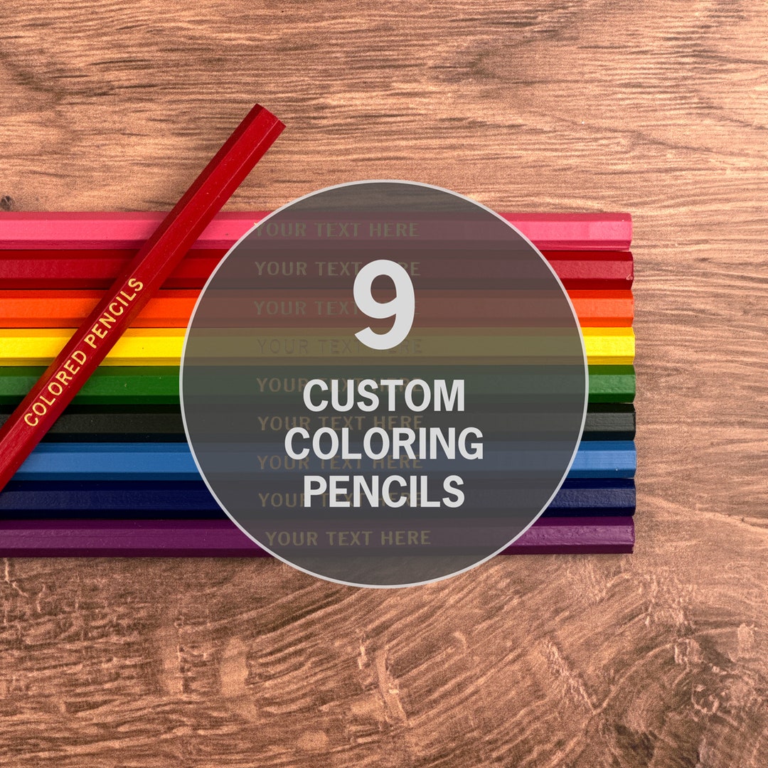Rainbow Personalized Coloring Pencil Set - 9 Custom Pencils Engraved ...
