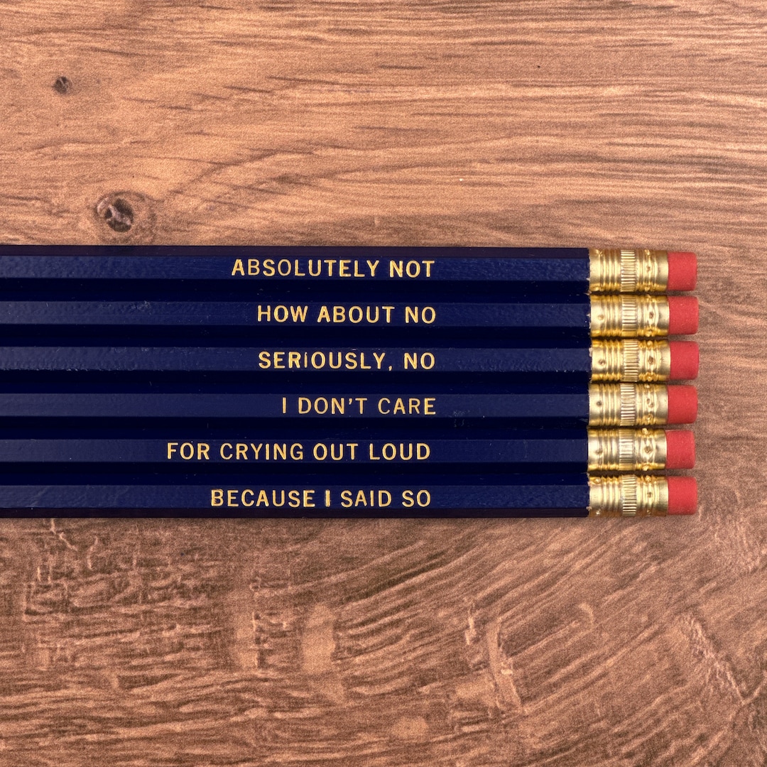 Things Moms and Dads Say - Set of 6 Funny Pencils - Stamped Pencils, Engraved Pencils, Pencil ...