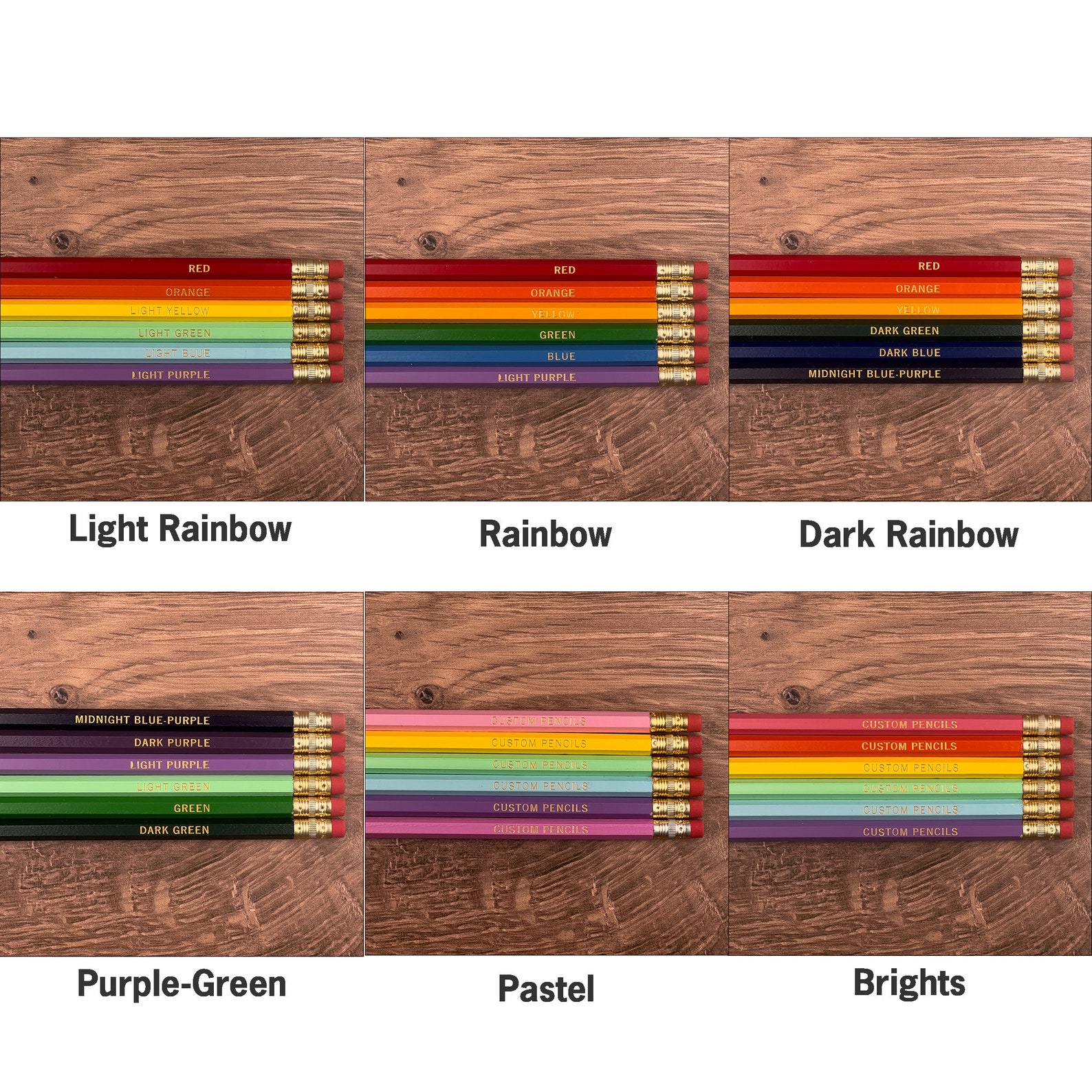 Personalized Pencil Set Custom Pencils Engraved With Foil Stamped Gift ...