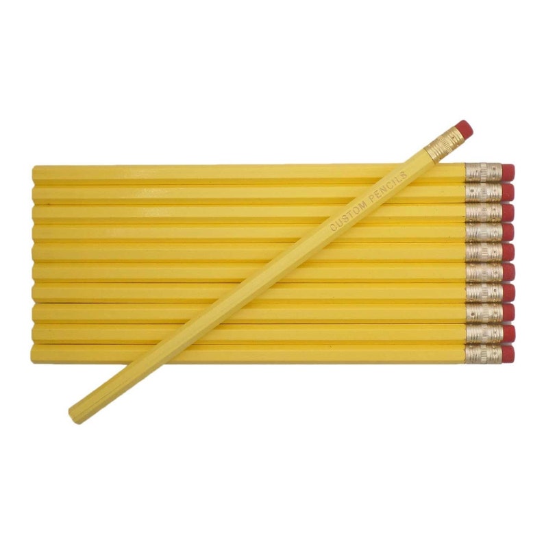 Light Yellow Custom Pencils 10 Personalized Pencils Name | Etsy
