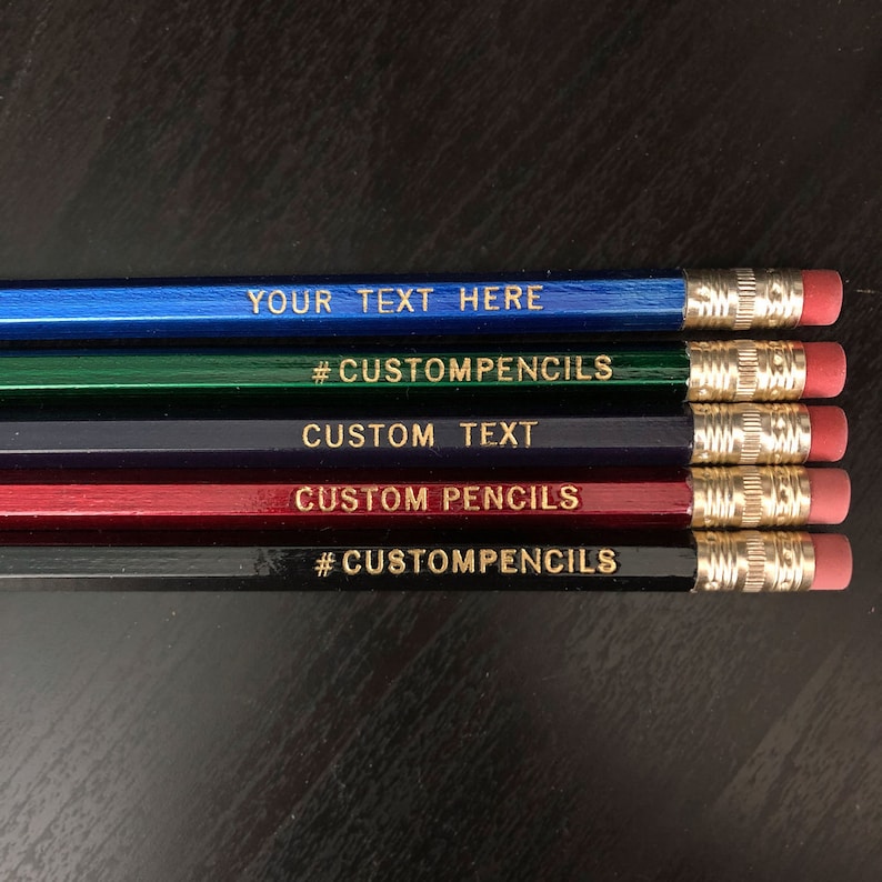 Red Custom Pencils 10 Personalized Pencils Name Pencils - Etsy