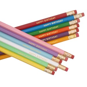 Birthday Pencils - Party Favors - Goody Bag, Engraved Pencils, Stamped ...