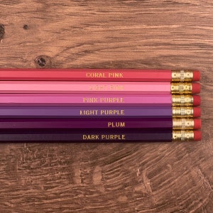 Pink and Purple Custom Pencils - Personalized Pencil Wedding Favor ...