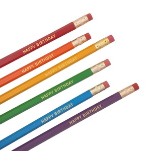 Birthday Pencils - Party Favors - Goody Bag, Engraved Pencils, Stamped ...