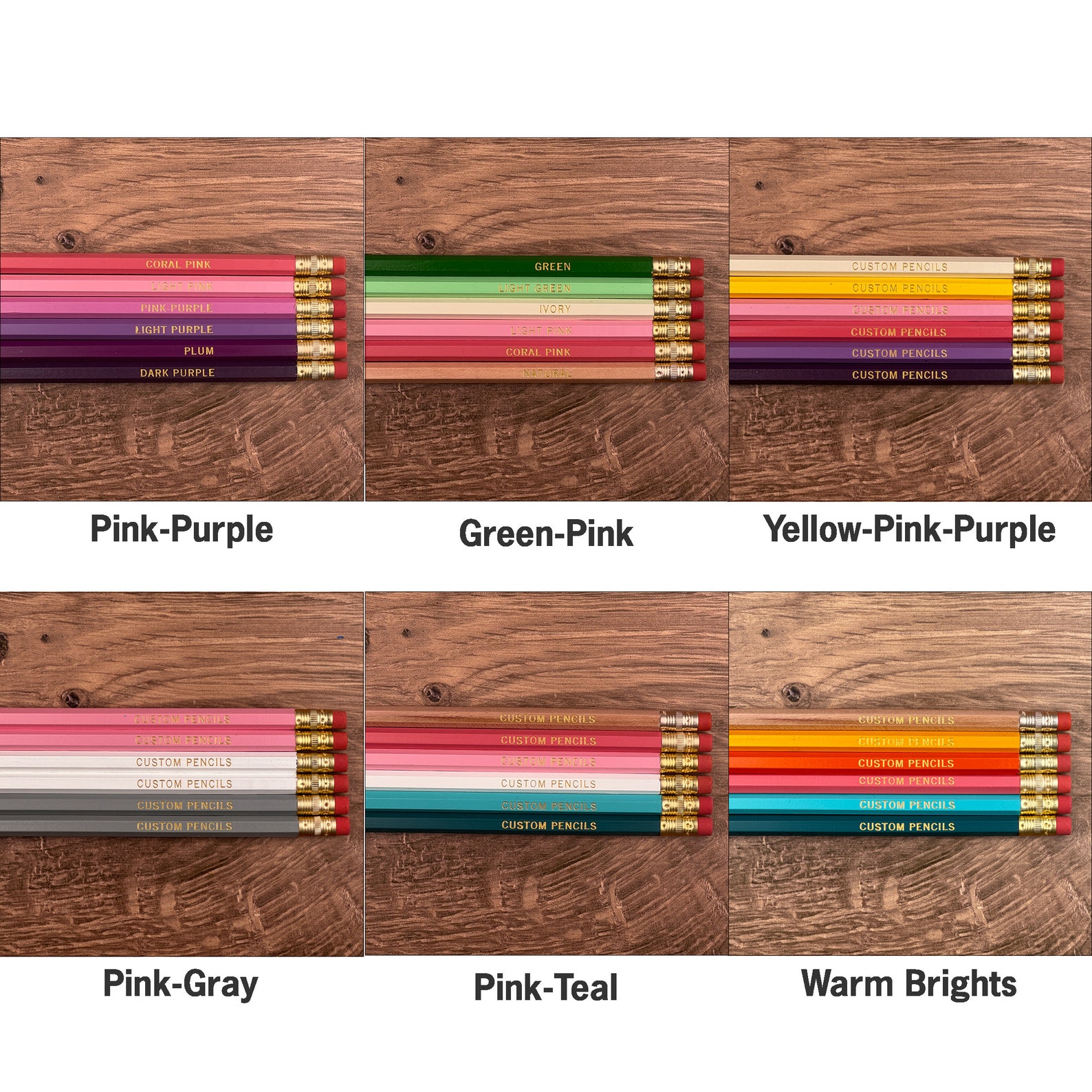 Personalized Pencil Set Custom Pencils Engraved With Foil Stamped Gift ...