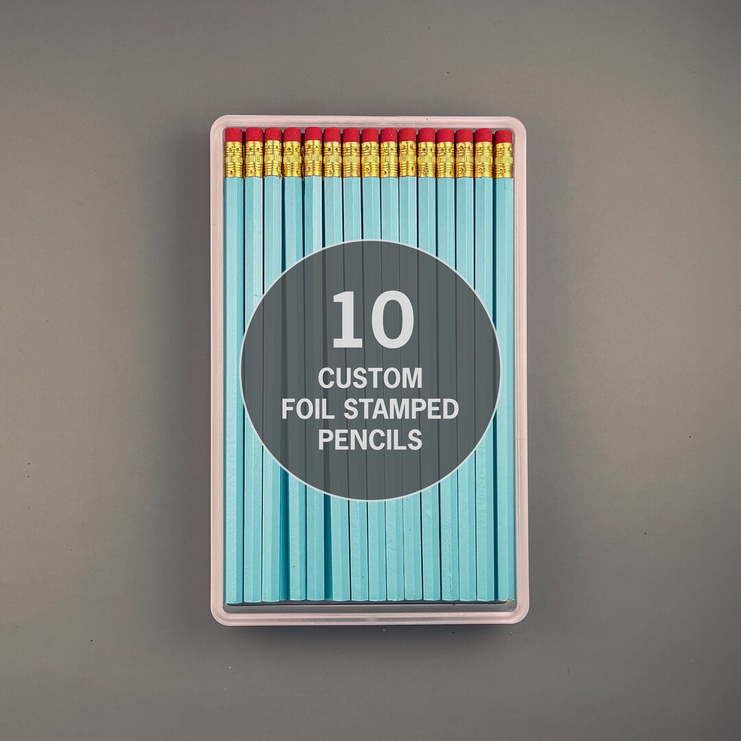 Light Blue Custom Pencils - 10 Personalized Pencils, Name Pencils ...