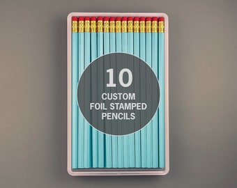 Pastel Blue Custom Pencils, Personalized Pencils, Engraved Pencils ...