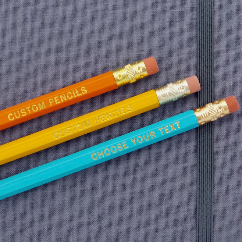 Light Yellow Custom Pencils 10 Personalized Pencils Name | Etsy