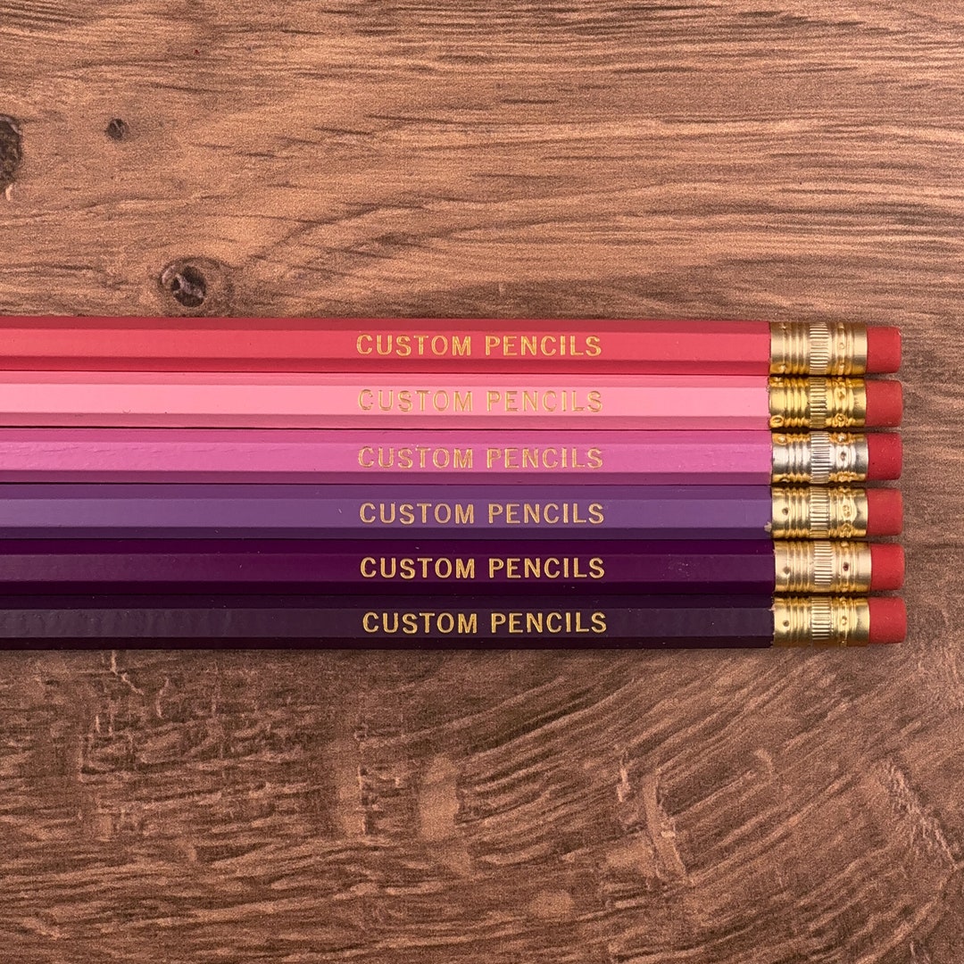 Pink and Purple Custom Pencils - Personalized Pencil Wedding Favor ...