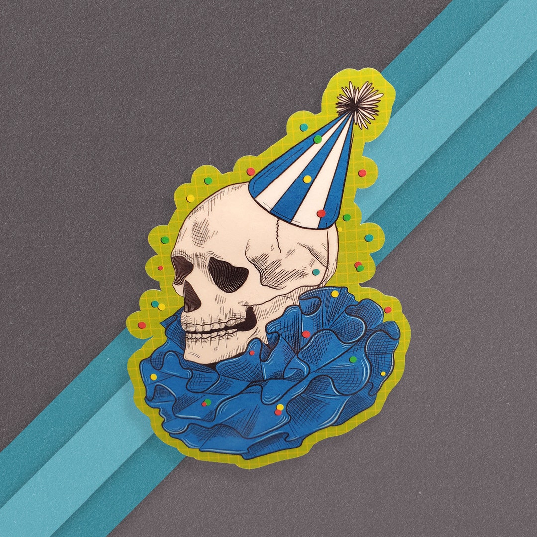 Vintage Clown Skull Sticker Clowncore Stickers Retro Circus - Etsy