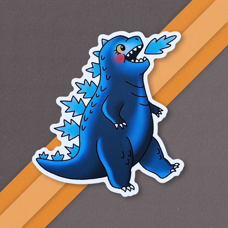 Godzilla Sticker, Cute Kaiju Sticker, Adorable Japanese Monster, Gojira ...