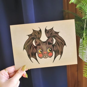 Halloween Kewpie Bat Postcard, Halloween Kewpie, Spooky Cute Postcard ...