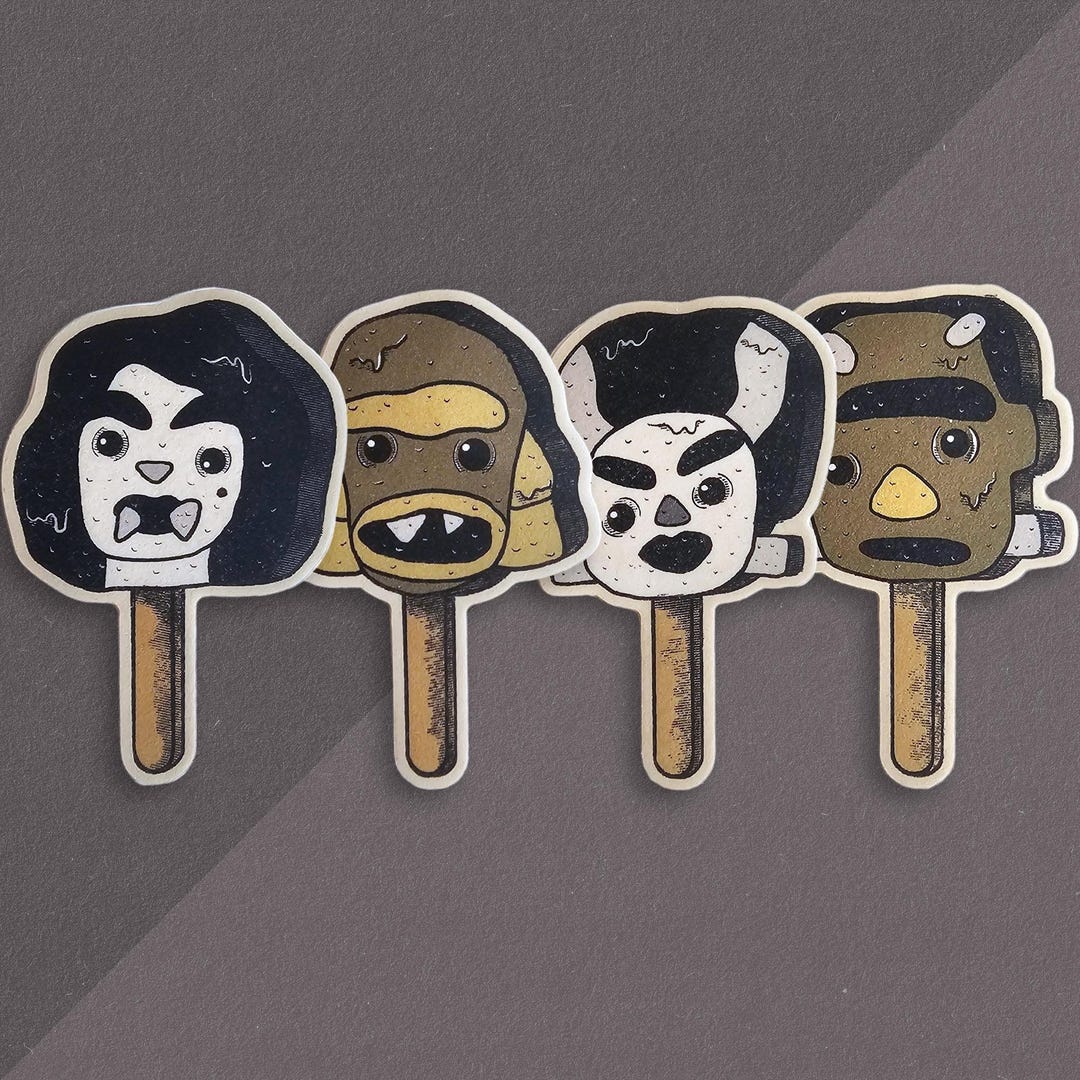Vintage Popsicle Monsters Stickers, Laptop, Planner, Retro - Etsy
