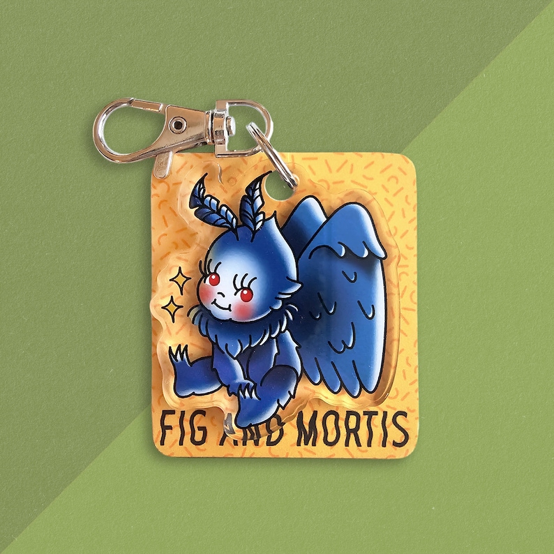 Mothman Kewpie Acrylic Keychain, Cryptid Art Charm - Etsy Australia