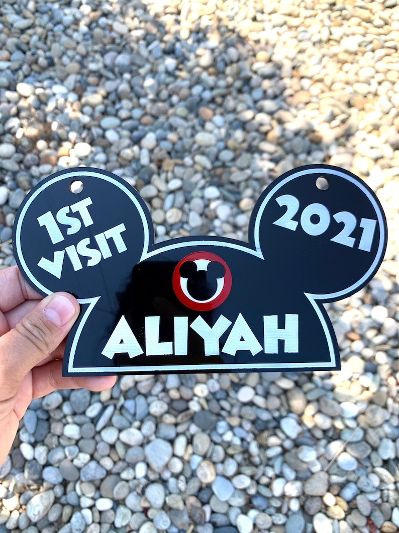 Disney Inspired Mouse Ears Stroller Tag Personalized Acrylic | Etsy