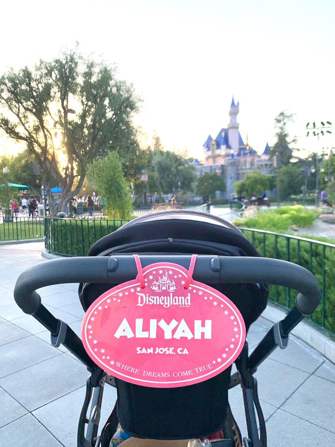 Personalized Disneyland Stroller Sign: Acrylic Cast Member Style Tag - Etsy