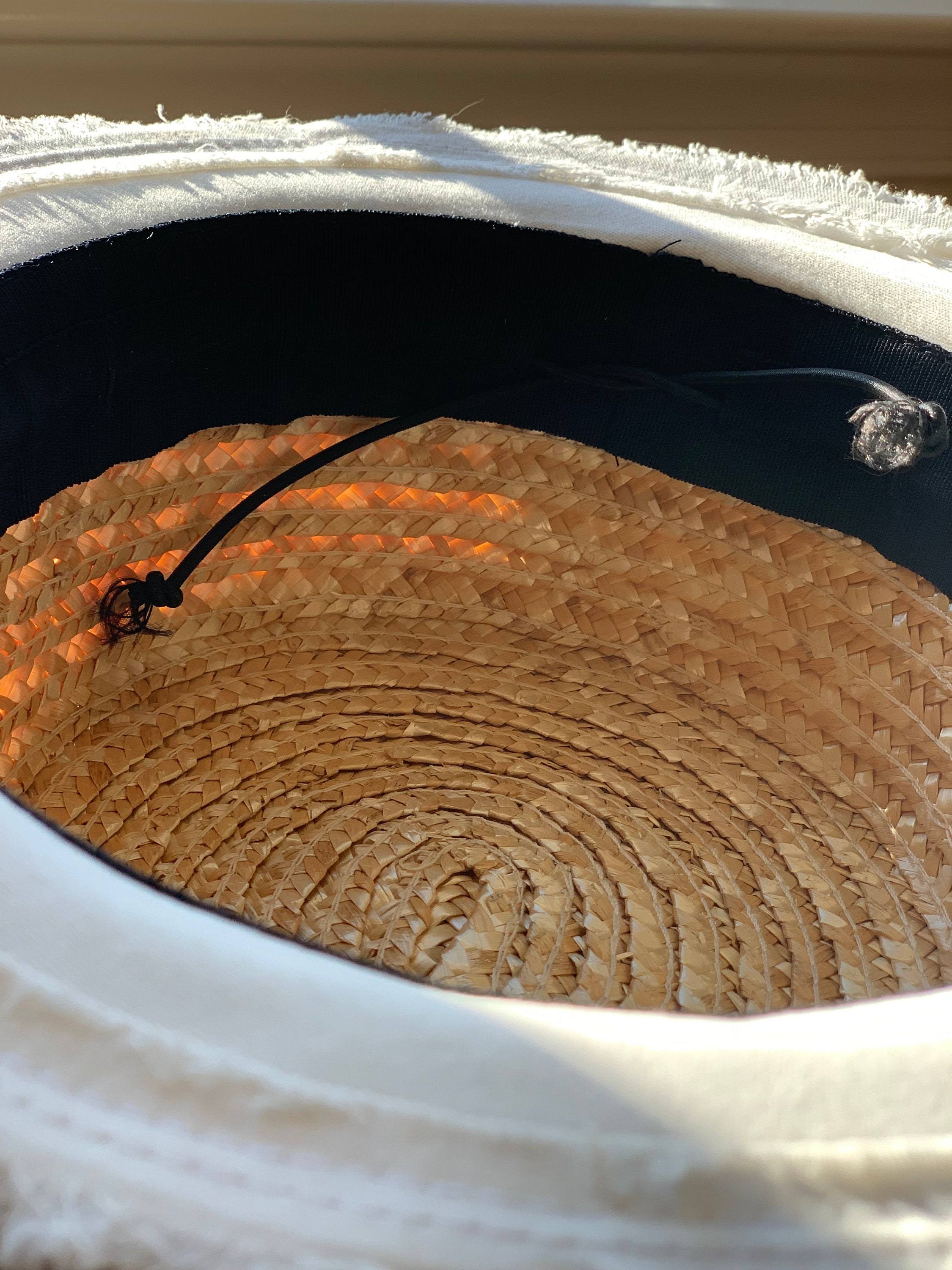 Short Brim Straw Boater Hat, Boater Hat With Decorative Brim, Unique ...
