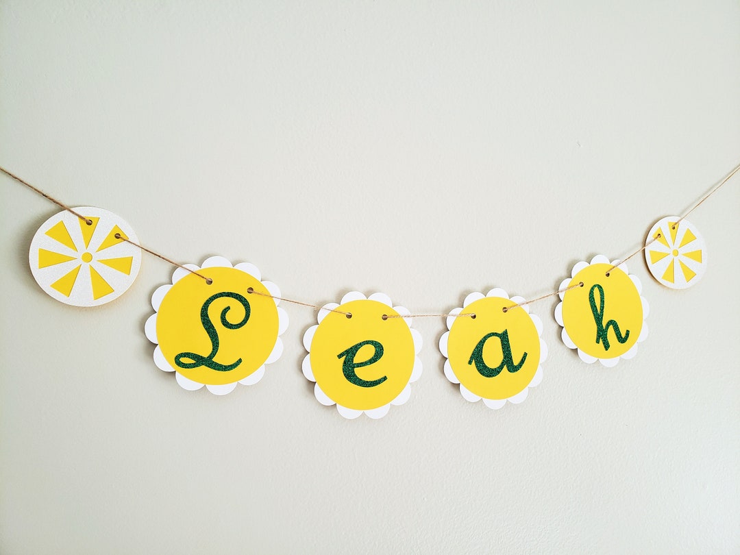 Lemon Birthday Banner,name Banner, Lemonade Theme Birthday, Lemonade ...