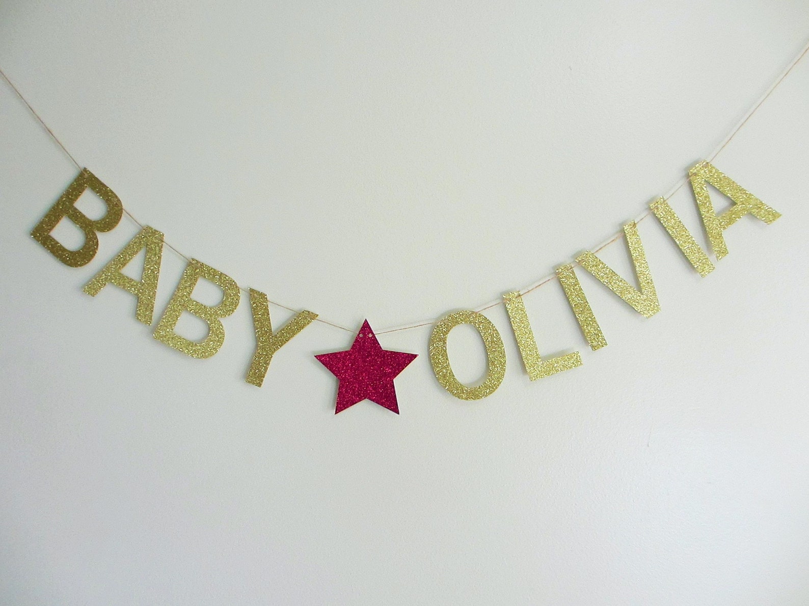 5 Letters Custom Baby Name Banner Baby Shower - Etsy