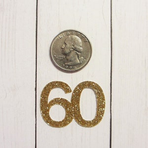 50 Ct. 60th Birthday Confetti, Gold Glitter Birthday Confetti, Age ...