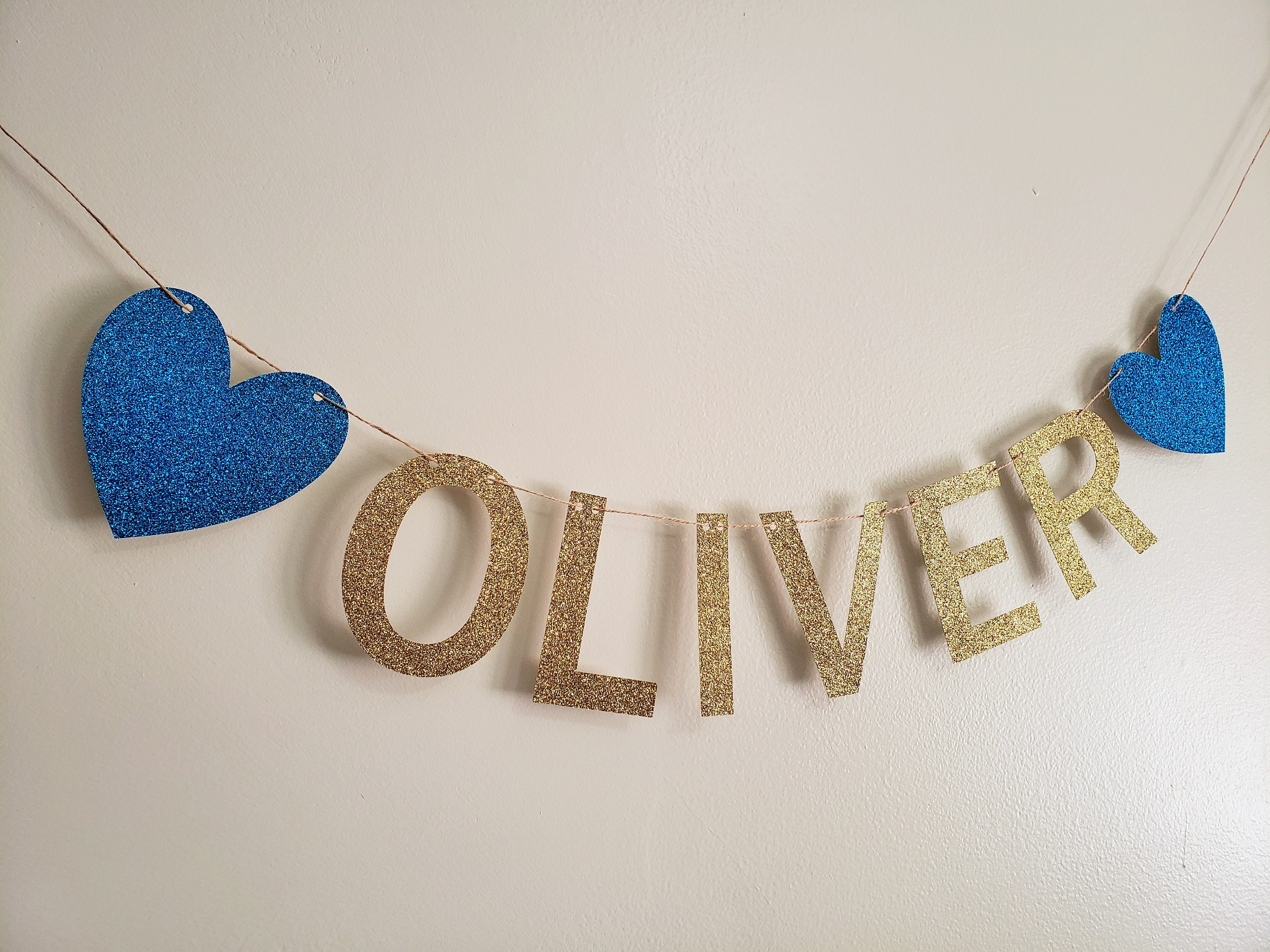 5 letters custom name banner baby name banner baby | Etsy