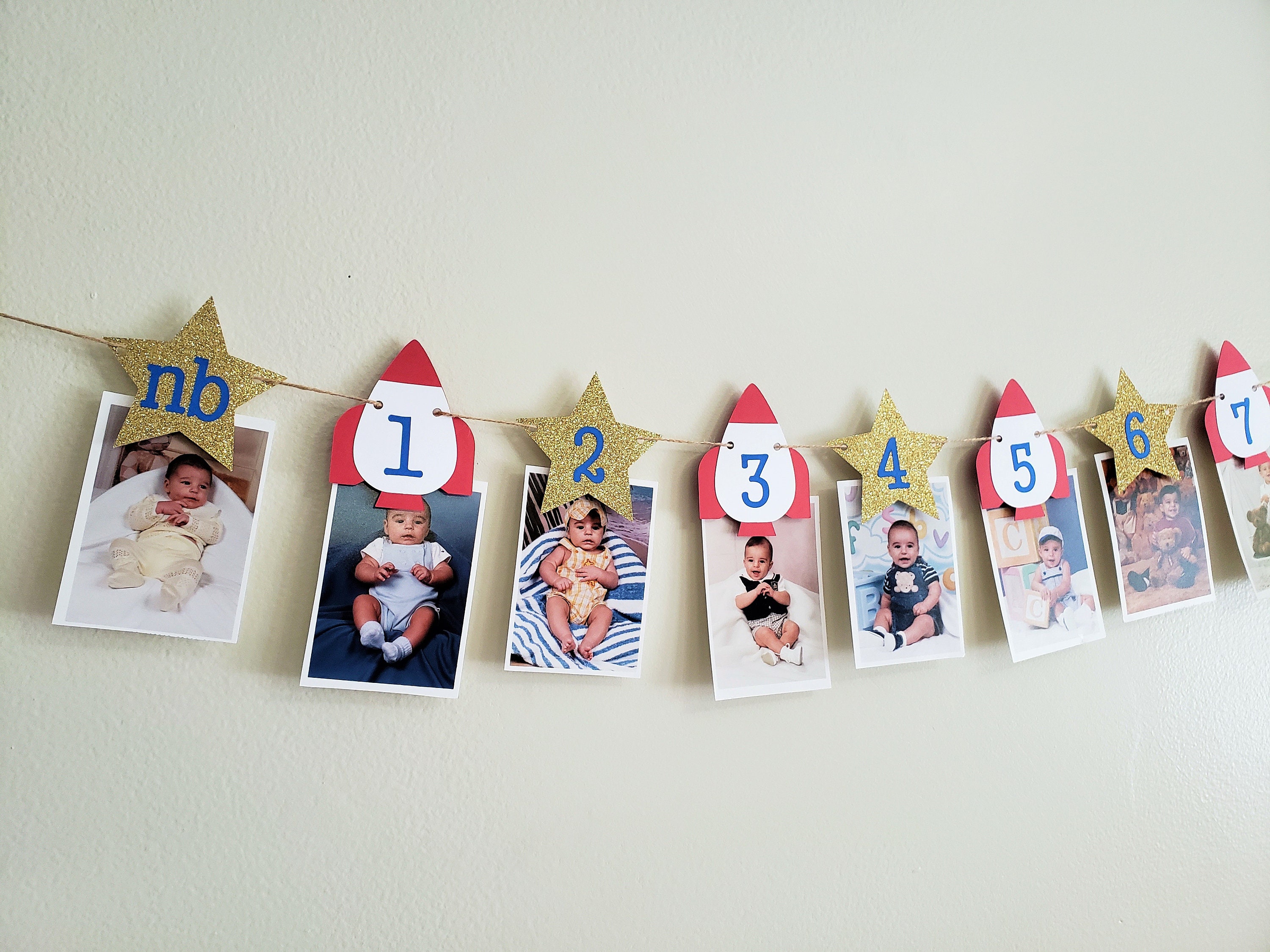 Space Birthday Banner Photo Banner Rocket Ship and Star | Etsy