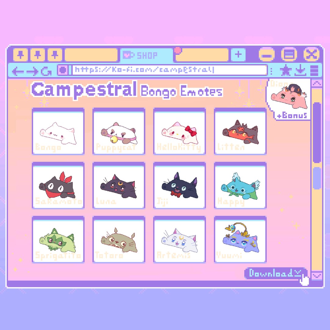 13 Count, Animated Bongo Cat Emotes 112 X 112 Pixel Art - Etsy