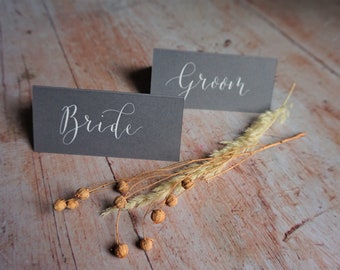 Grey Place Cards | Etsy