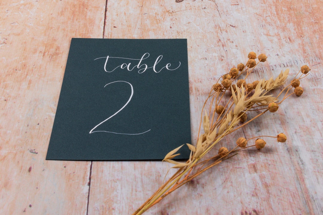 Pine Green Table Numbers / Table Names Personalised Wedding - Etsy