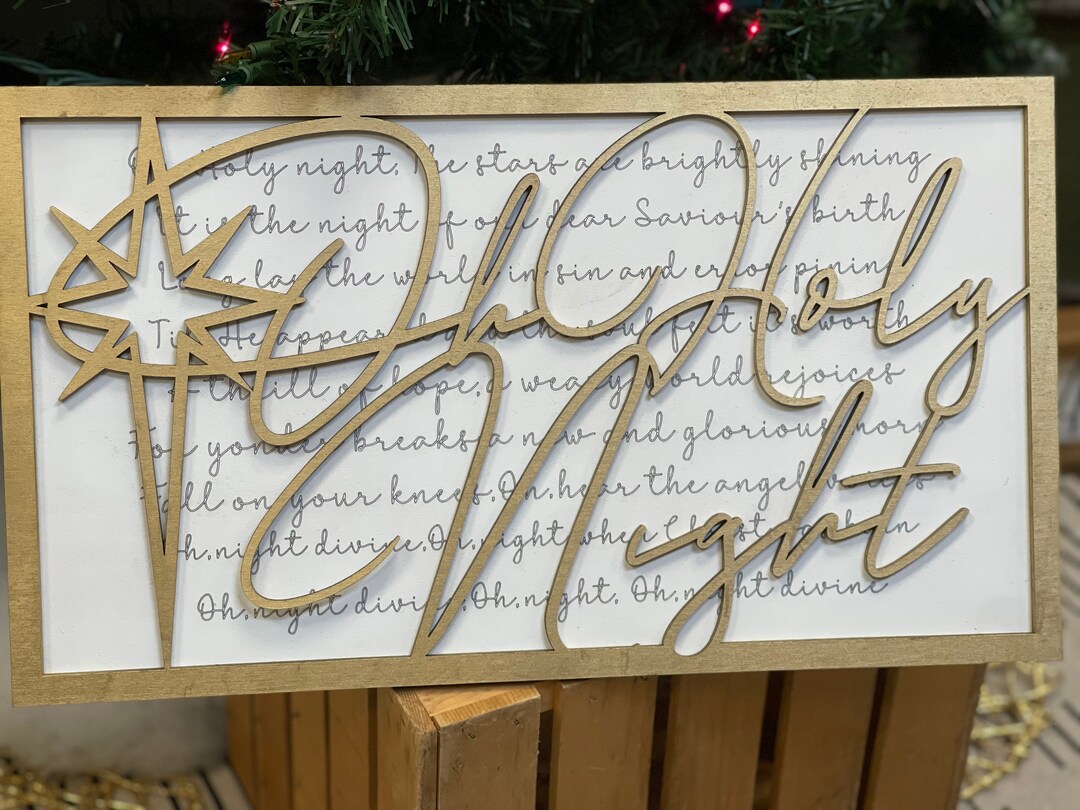 Double Layer Oh Holy Night Wooden Sign - Etsy