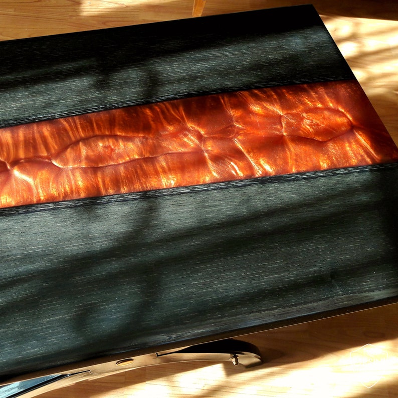 MAGMA Lounge Table in Chestnut and Resin - Etsy
