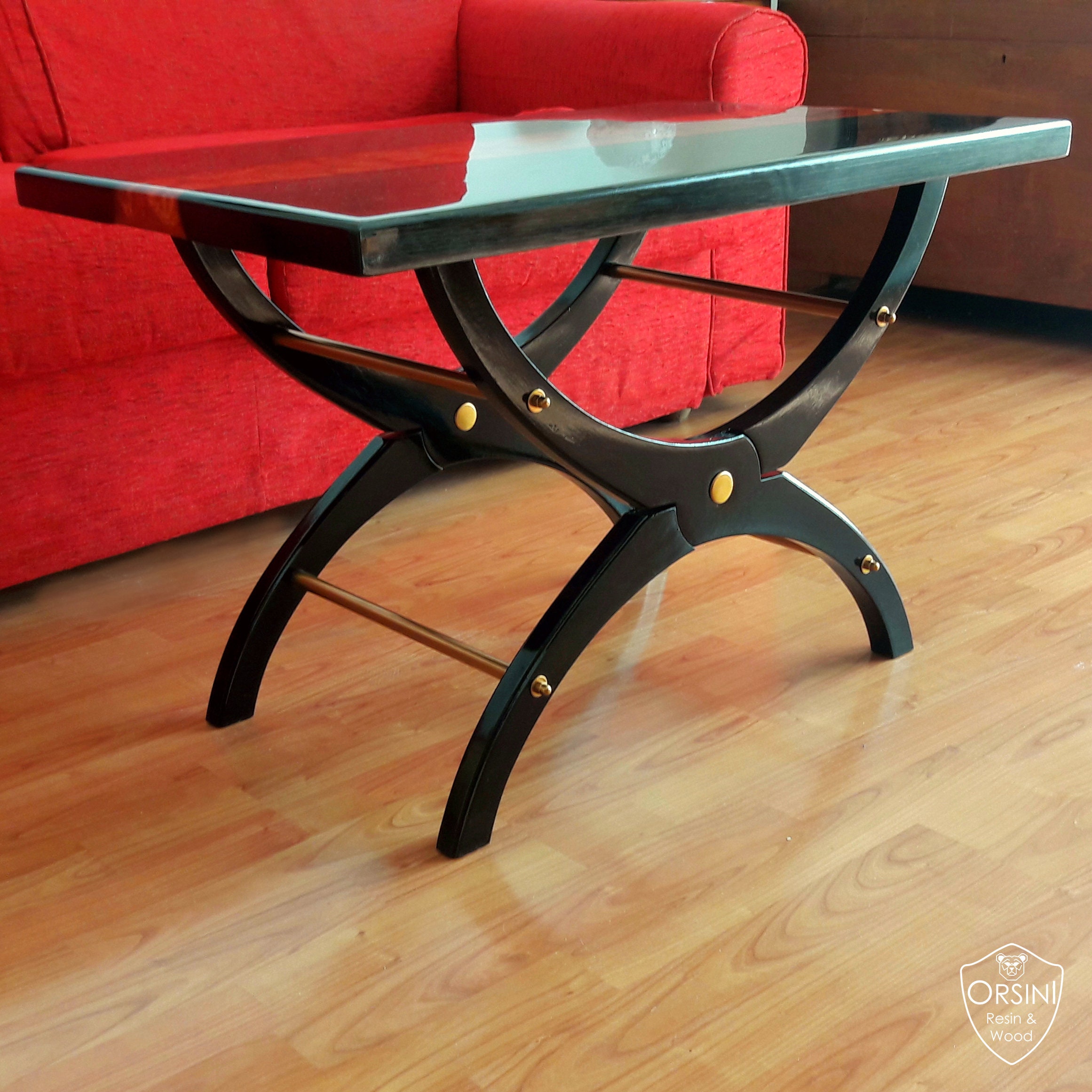MAGMA Lounge Table in Chestnut and Resin - Etsy