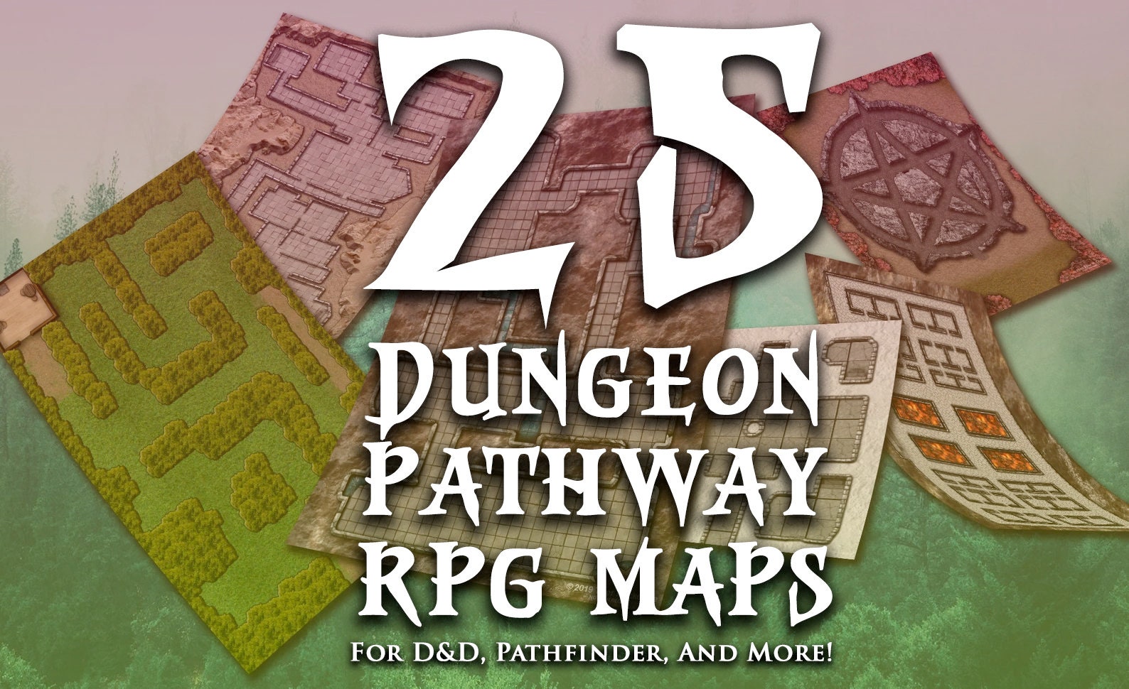 25 Dungeon and Pathway Battle Maps for Dungeons and Dragons, Pathfinder ...