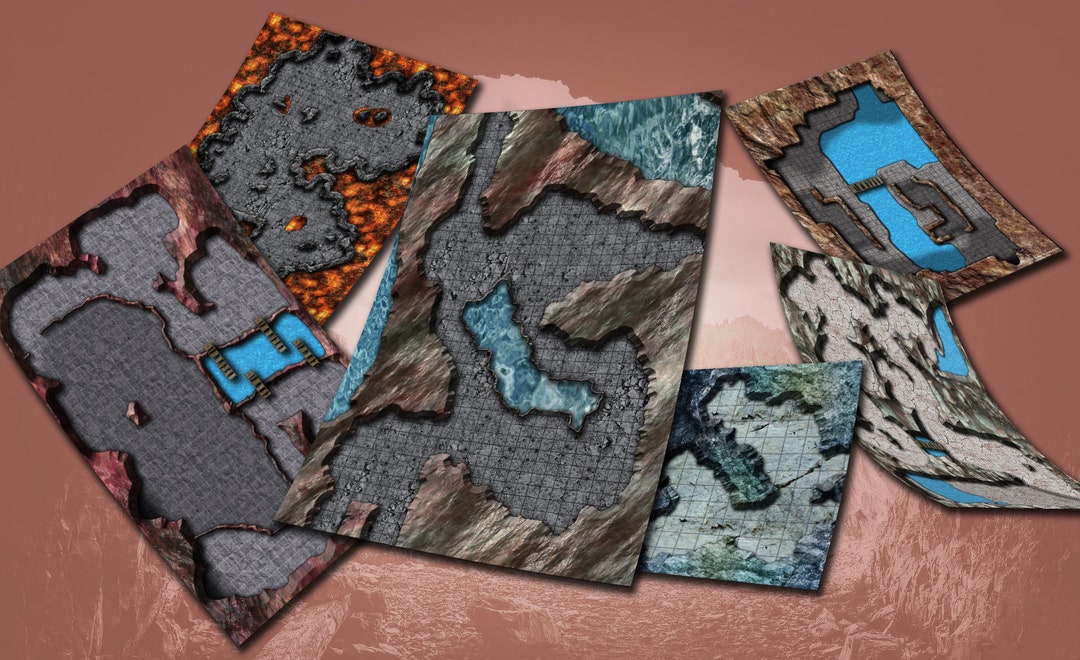 30 Cavern Battle Maps for Dungeons and Dragons, Pathfinder, and Other ...