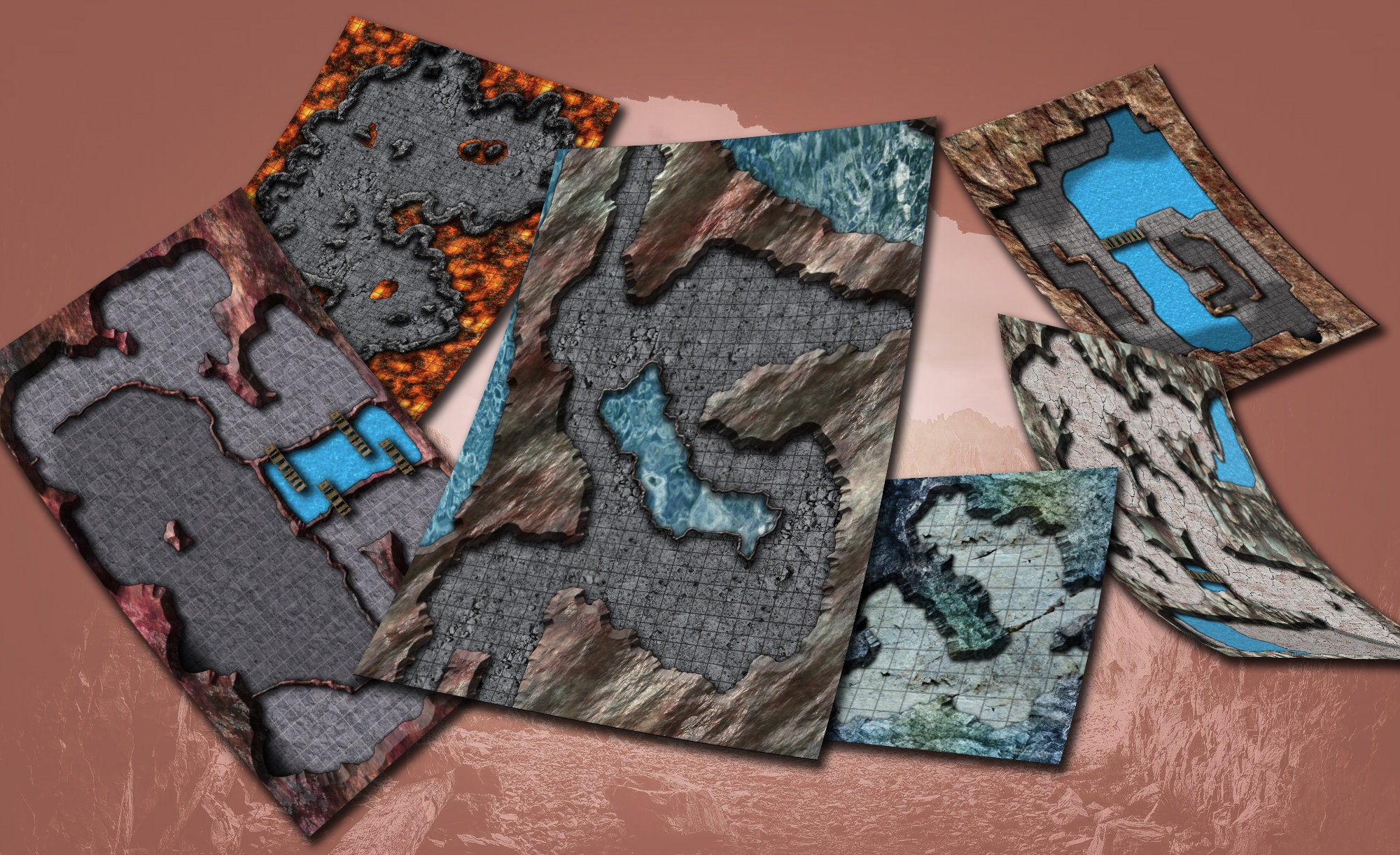 30 Cavern Battle Maps for Dungeons and Dragons, Pathfinder, and Other ...