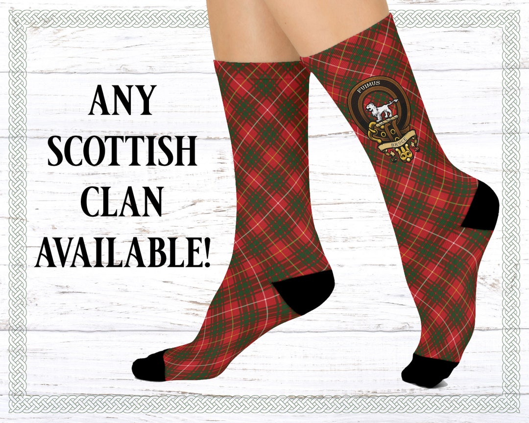 Personalized Scottish Clan Crew Socks, Custom Socks, Scottish Tartan ...