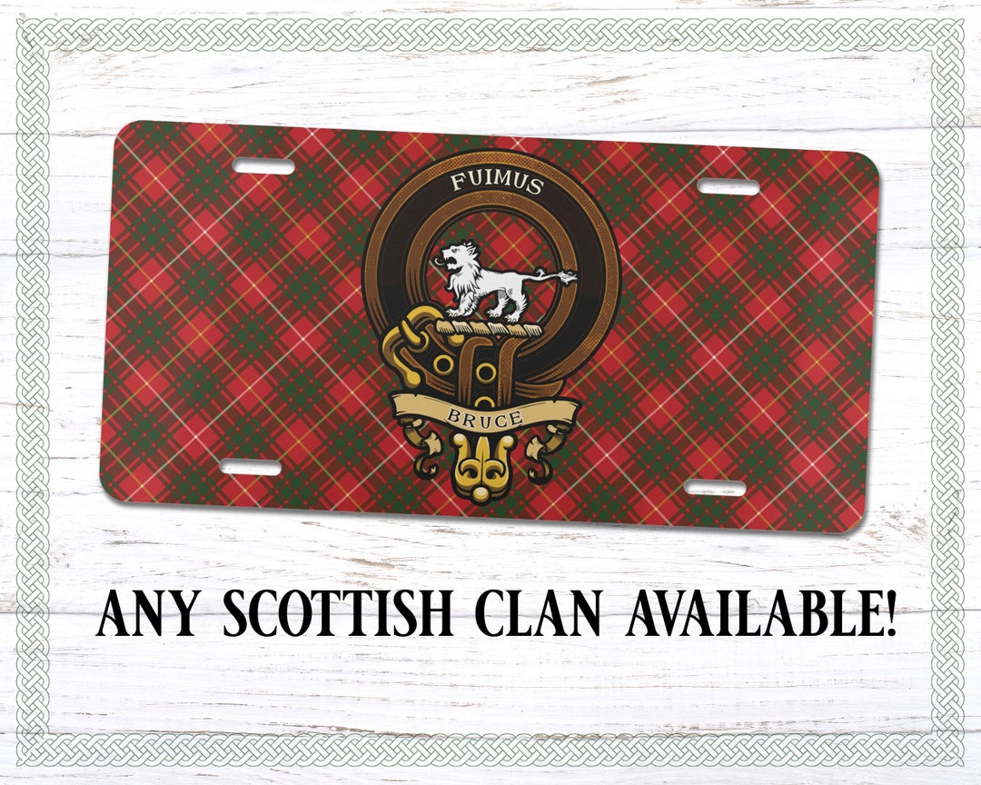 Personalized Scottish Tartan License Plate, Clan Crest, Scottish Clan ...